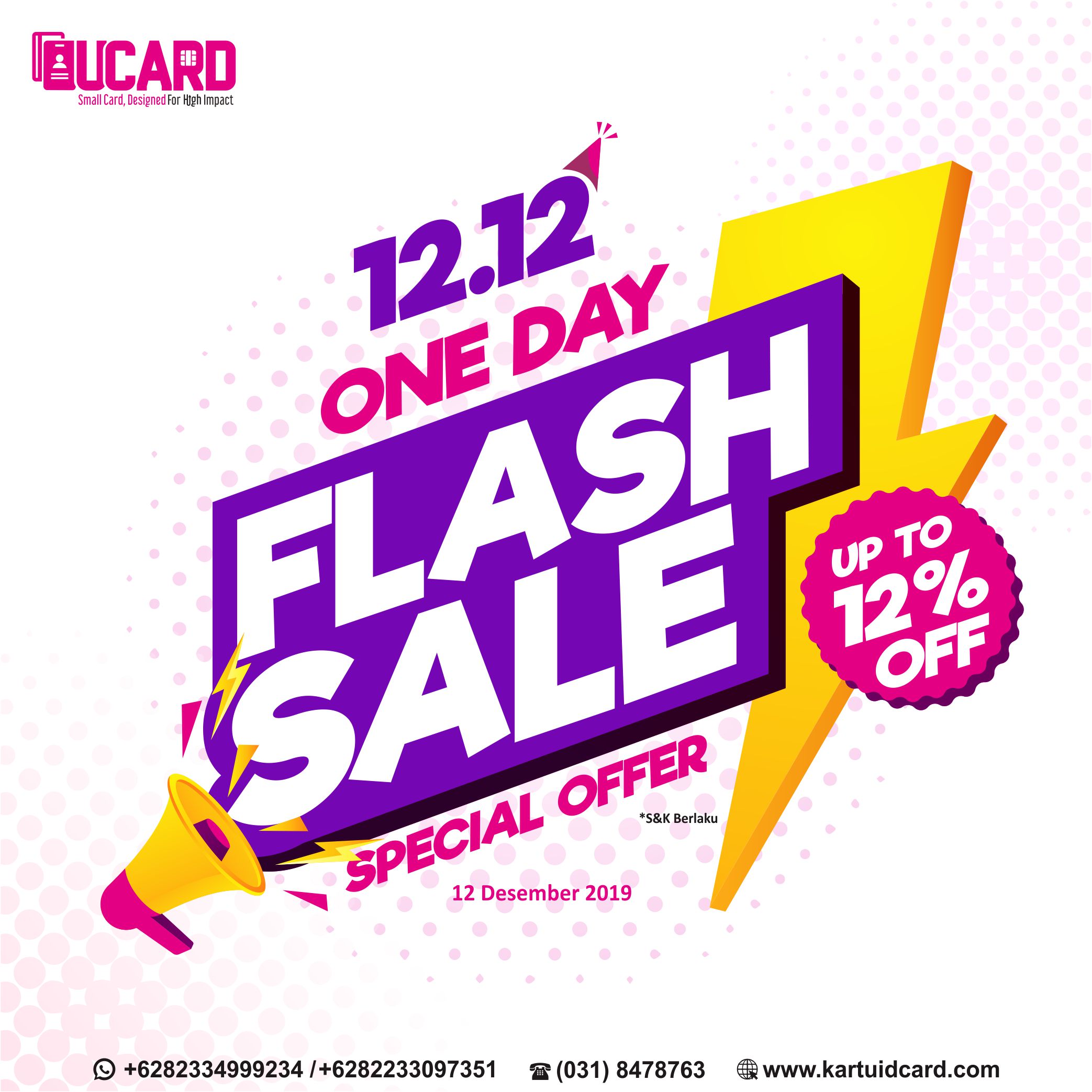 UCard 12.12 One Day Flash Sale Up to 12% - Produsen Cetak Kartu PVC ...